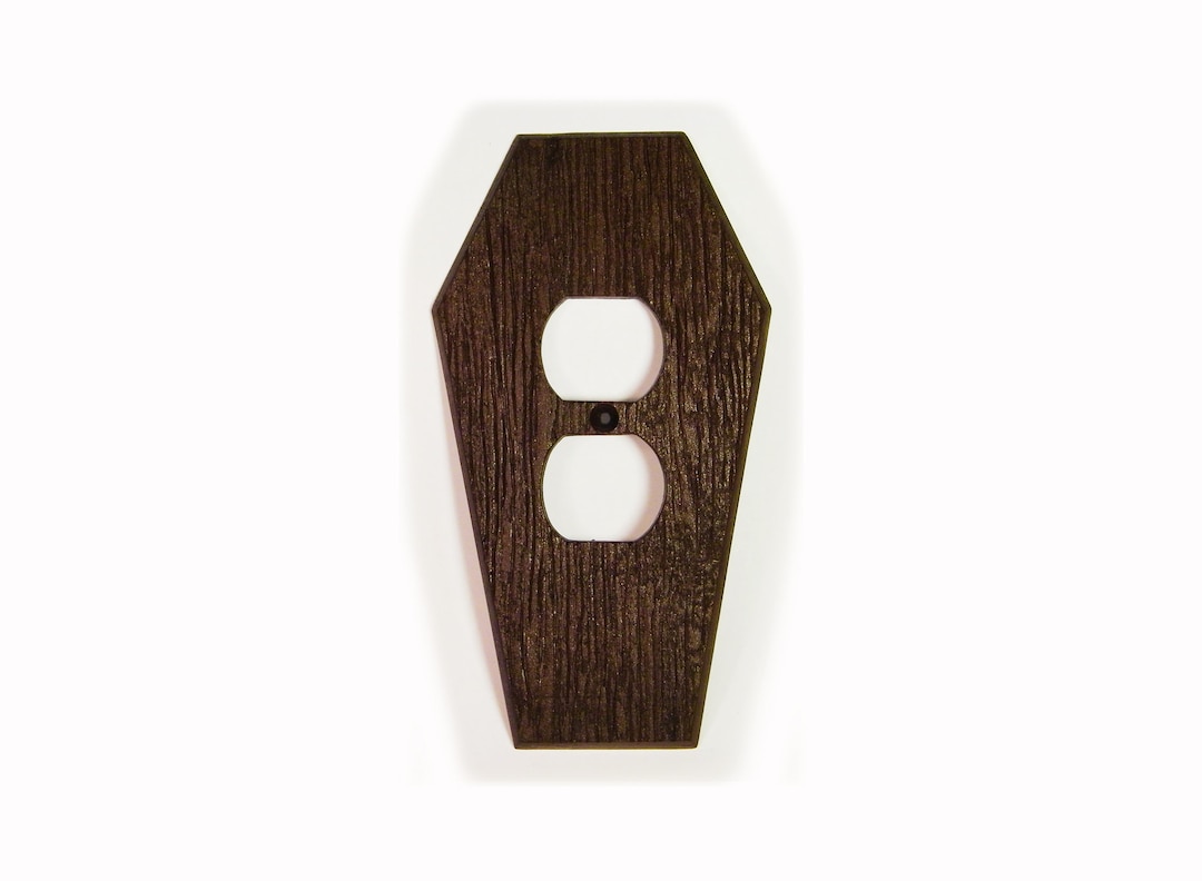 Coffin Shaped Outlet Plate/cover With Brown Wood Grain Texture. - Etsy