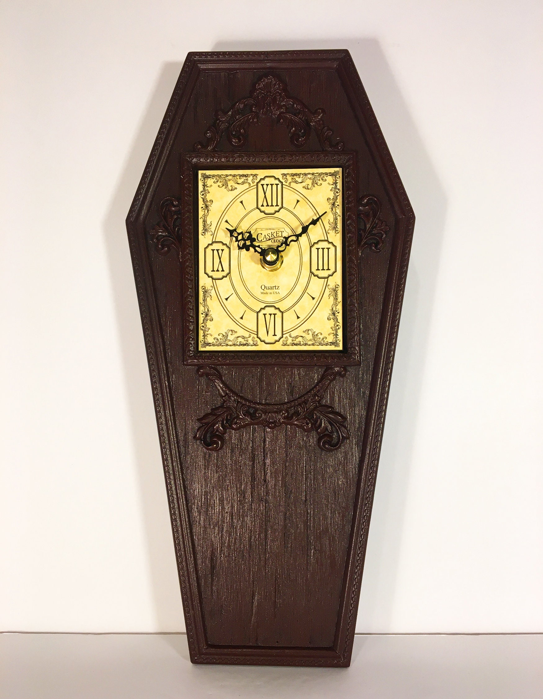 The Original Casket Clock. Brown Classic - Etsy