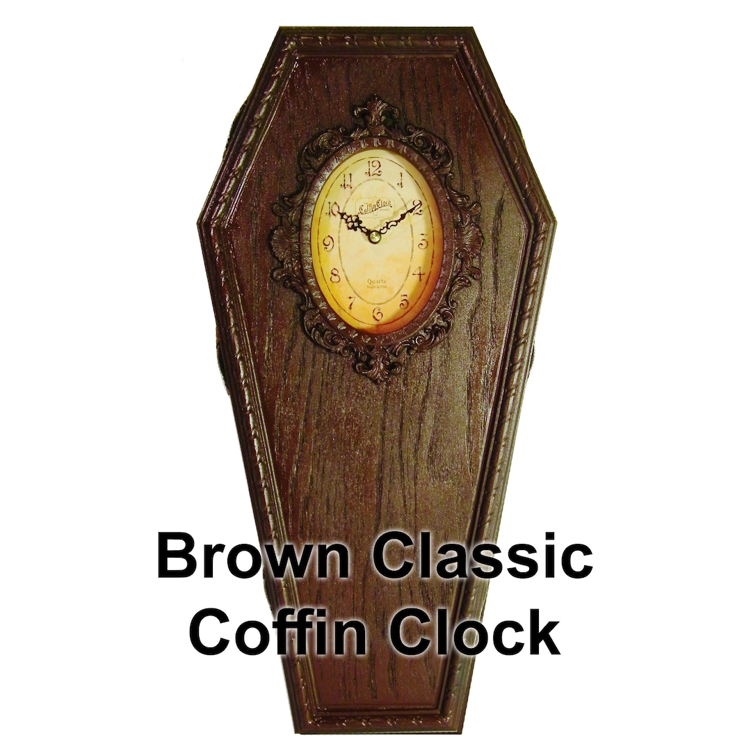 The Original Coffin Clock. Brown Classic - Etsy