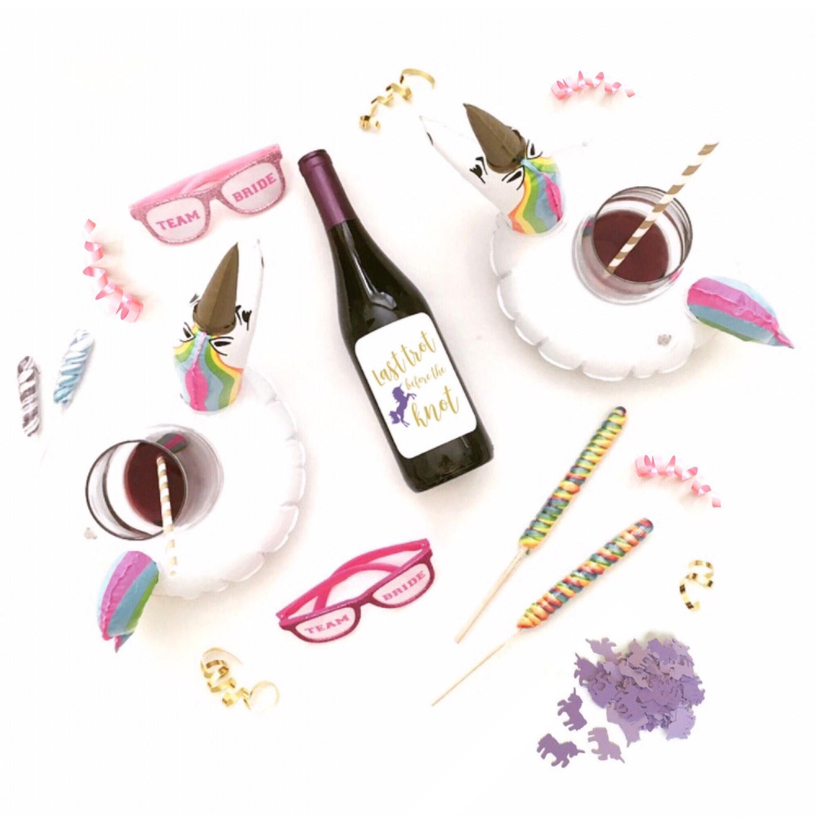 Unicorn Bachelorette Labels 4PACK CUSTOM - Etsy