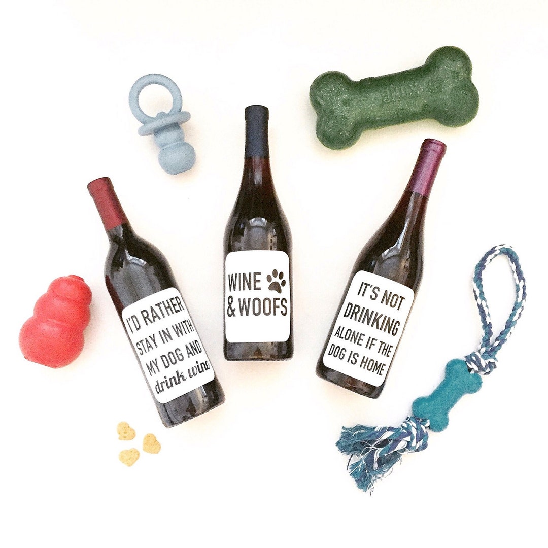 WOOFS4WINE 3 Pack Dog Labels - Etsy