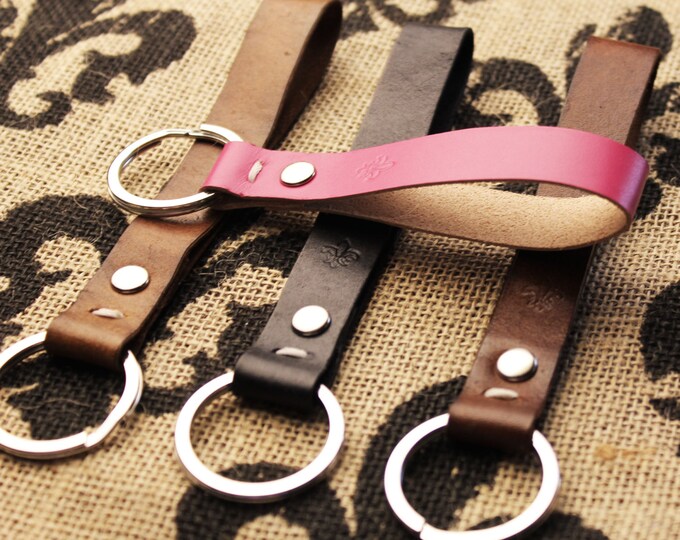 Leather Strap Key Chain, Leather Key Chain, Personalized Gift, Gift for ...
