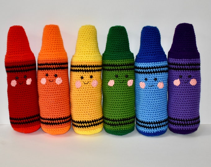 Crochet Crayon/ Crayon Amigurumi/ Stuffed Crayon/ Crayon Plush/ Teacher ...
