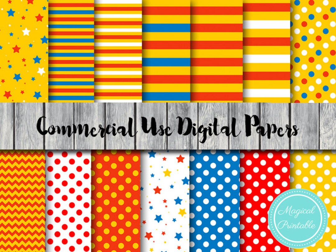 Circus Digital Paper, Carnival Digital Papers, Instant Download Digital ...