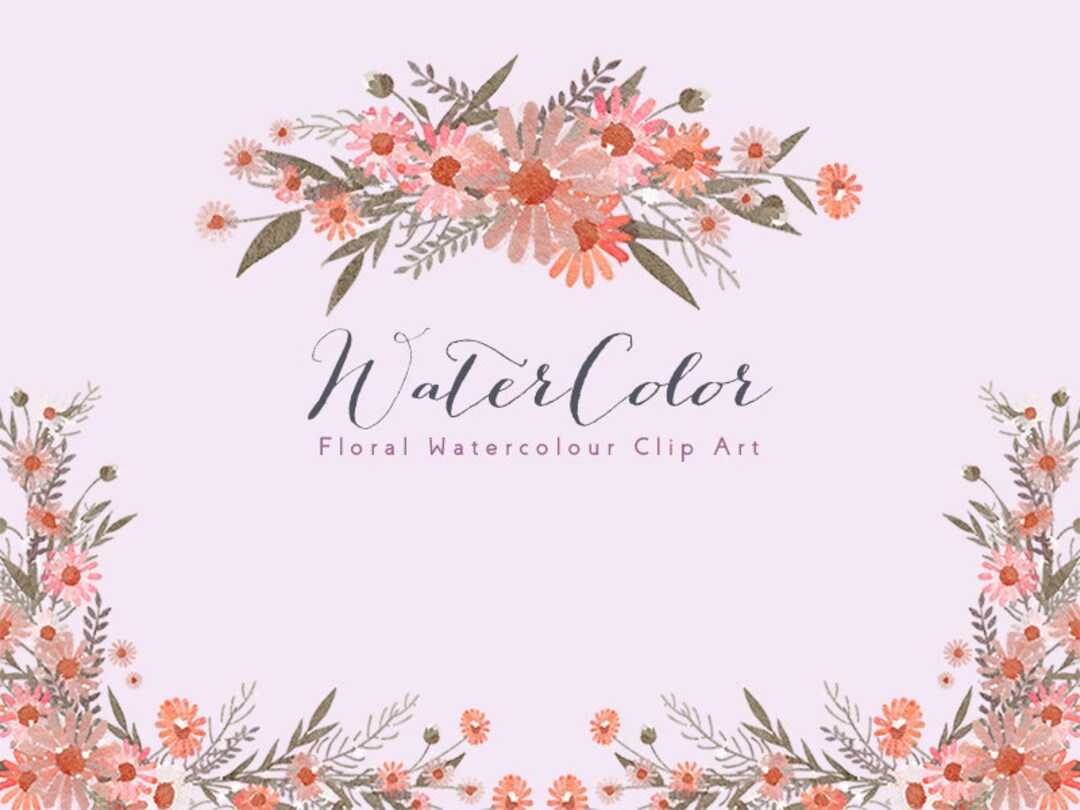 Rustic Watercolor Flower, Daisy Floral Clip Art, Watercolor Floral ...