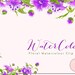 Purple Lavender Watercolor Flower Clipart, Purple Floral Wreath Clipart ...