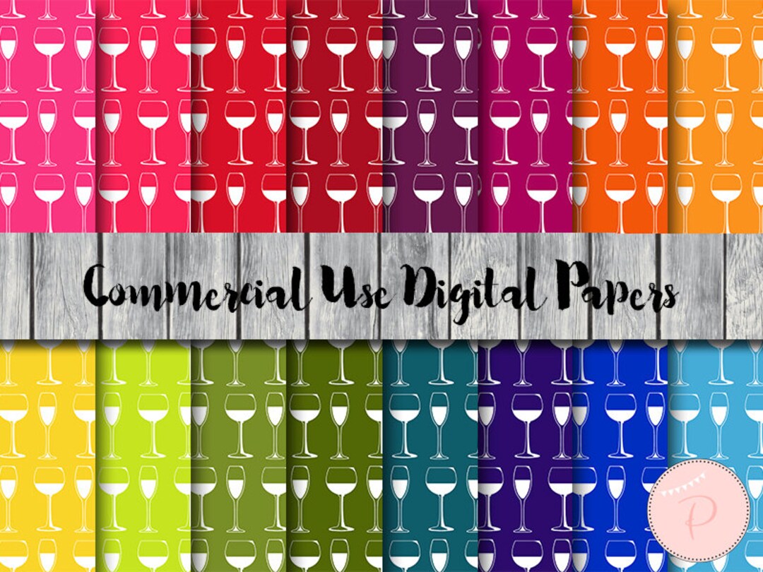 Wine Glass Digital Paper, Drink, Champagne, Download Digital Papers ...
