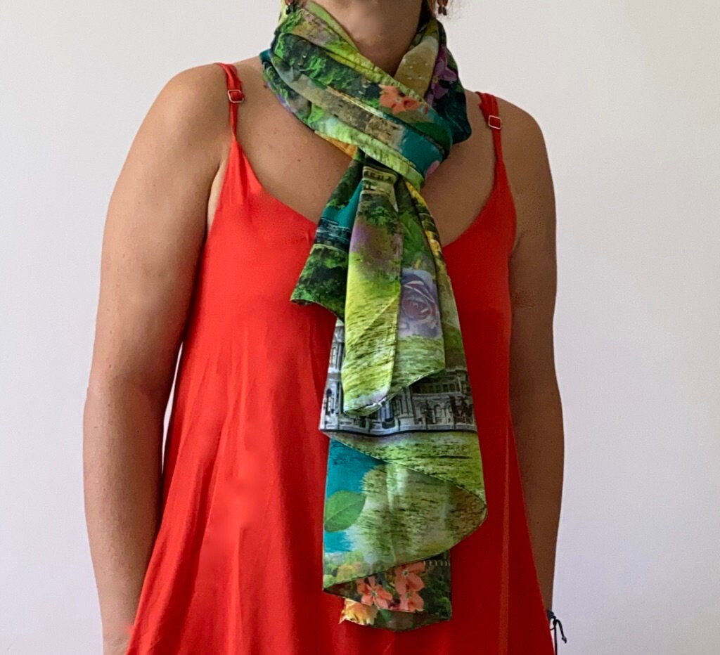 Green Chiffon Shawl Colorful Chiffon Shawl Scarf Summer - Etsy Canada