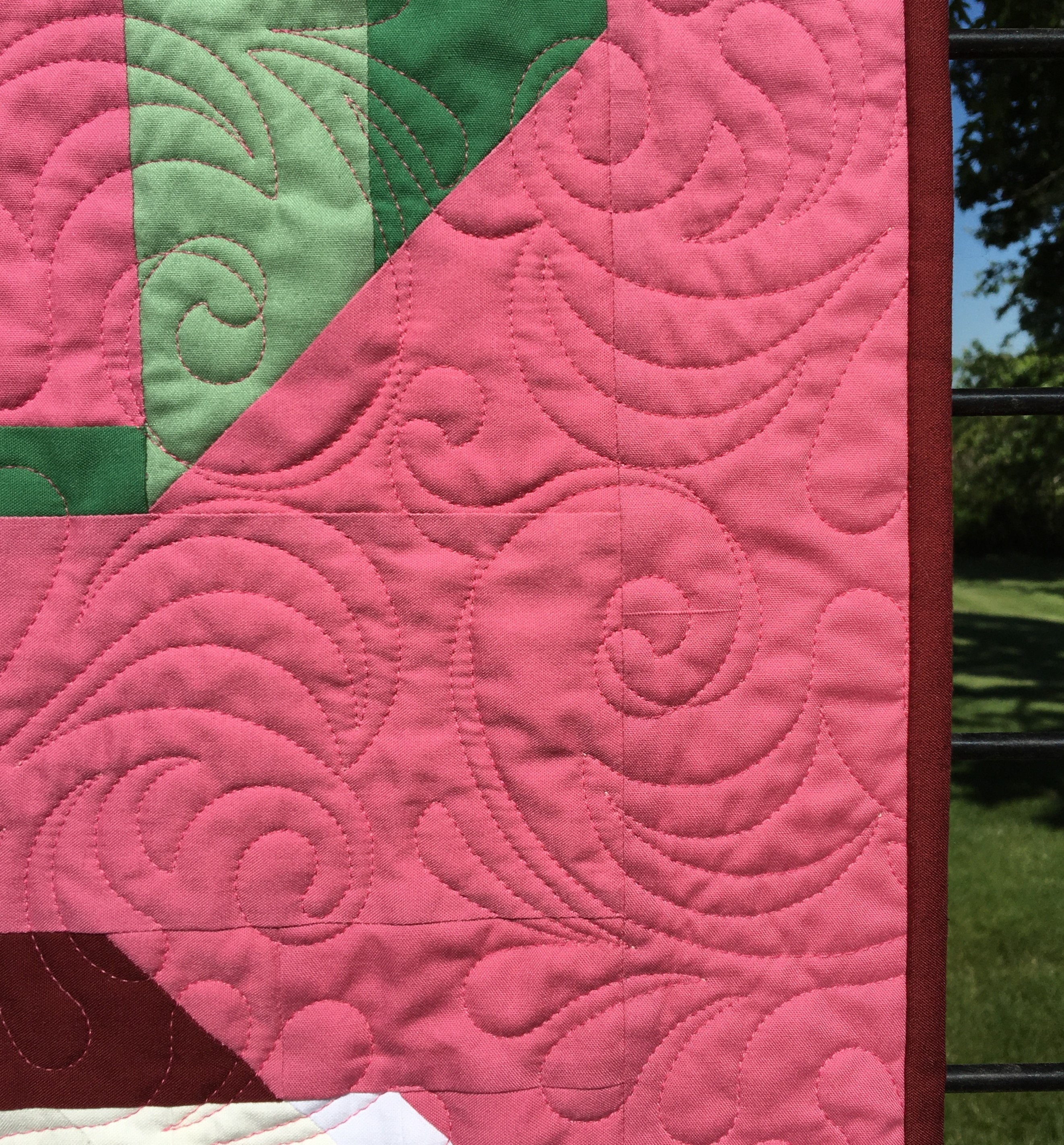 Quilt for Sale, “everbloom” is a Rosy Pink and Green Contemporary ...