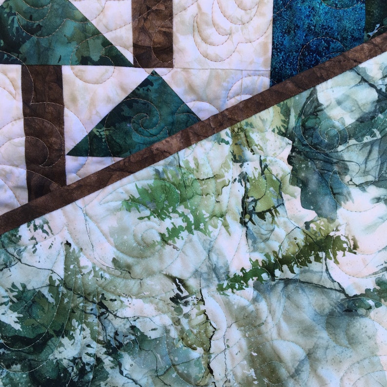 Quilt for Sale, “parallel Forest” is a Bear and Evergreen Tree Themed ...