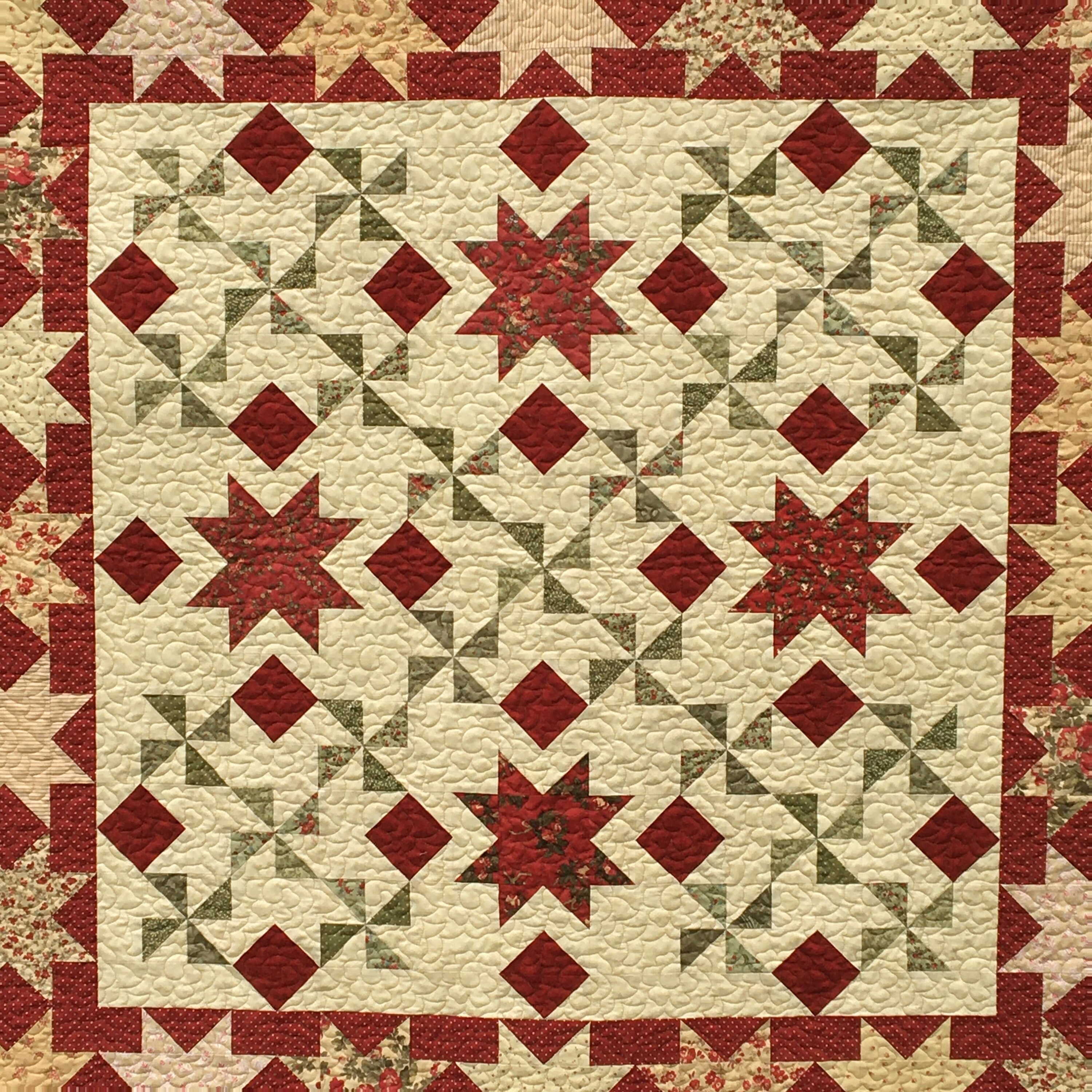 Red and Green Star Quilt for Sale, holiday Stars is a Lap/throw Size ...