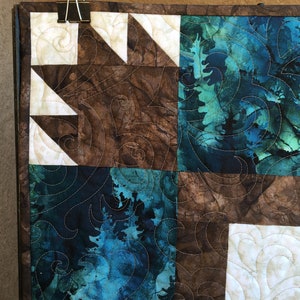 Quilt for Sale, “parallel Forest” is a Bear and Evergreen Tree Themed ...