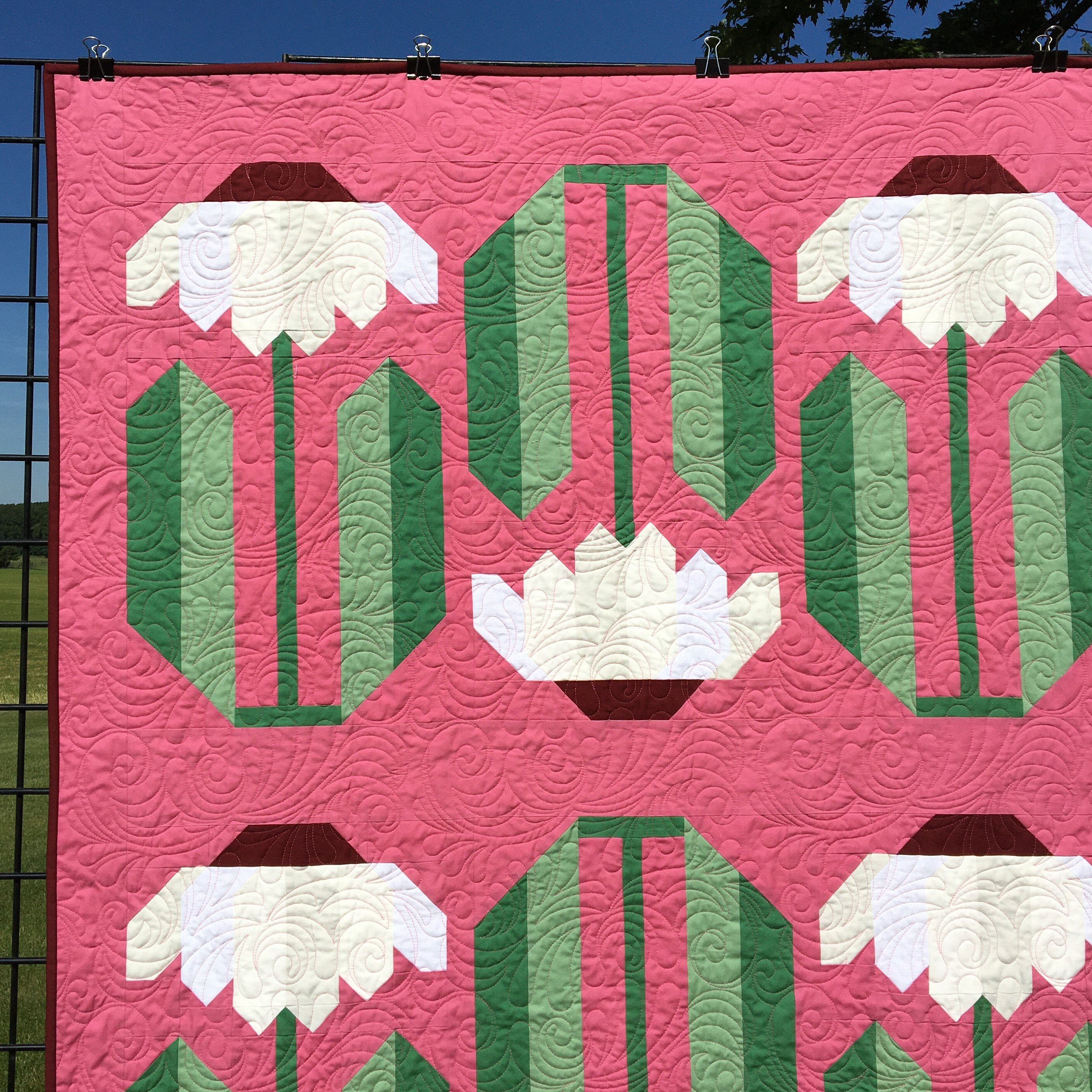 Quilt for Sale everbloom is a Rosy Pink and Green - Etsy