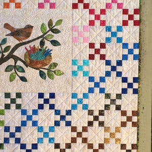 Quilt for Sale, rainbow Nest is a Small Handmade Bird and Nest Wall ...