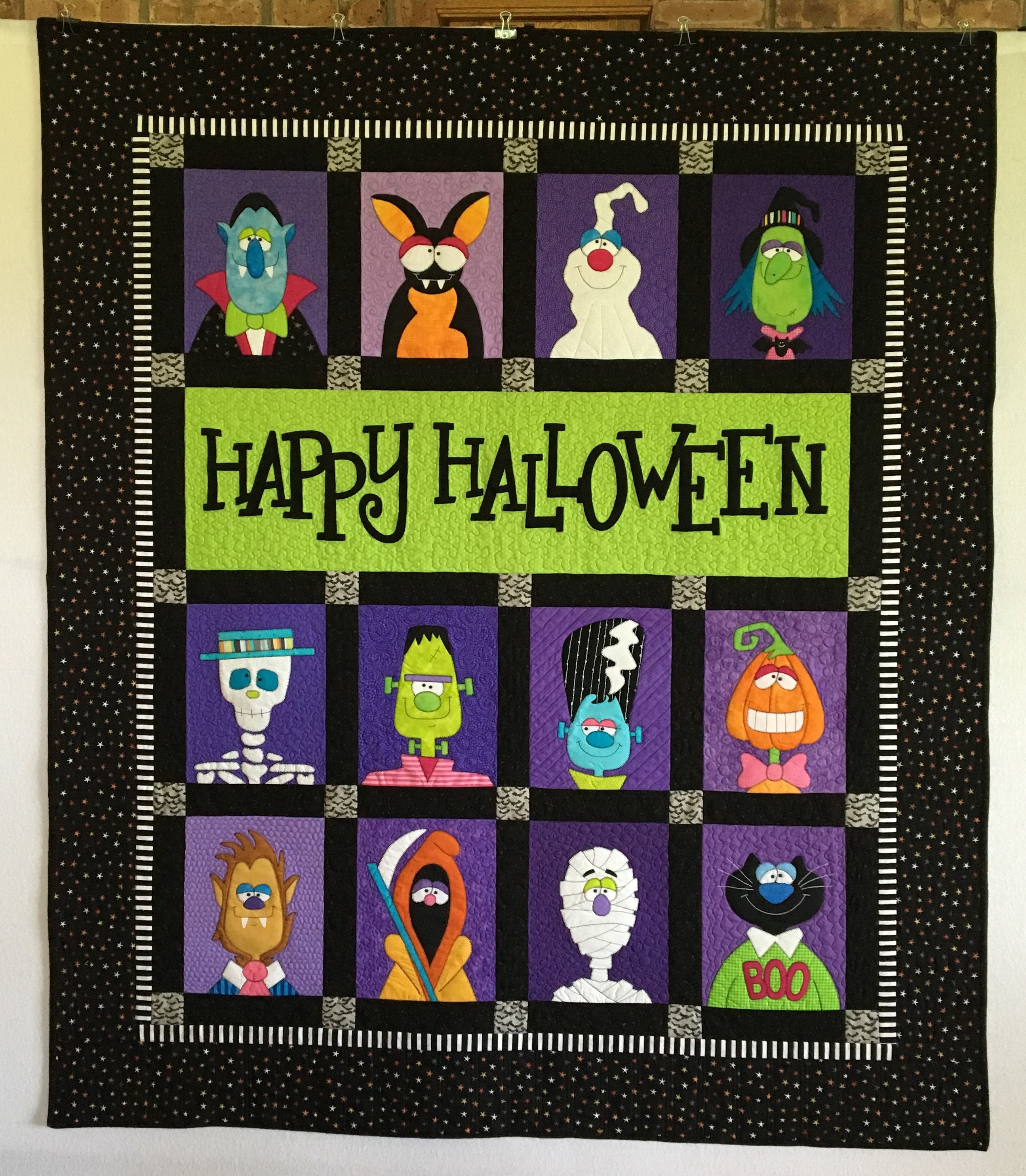 Halloween Quilt for Sale, happy Halloween Features Whimsical, Machine ...