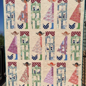 Tilda Patchwork Quilt for Sale, hen House Features Charming Little Girls and Their Chickens. - Etsy
