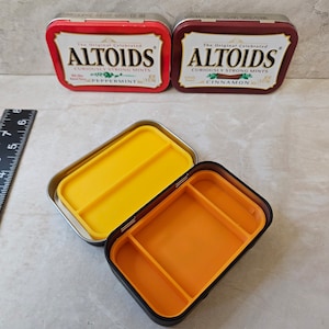 Altoids Sized Tin & Insert Organizer Set, Black Tin and 2 Trays, Art ...