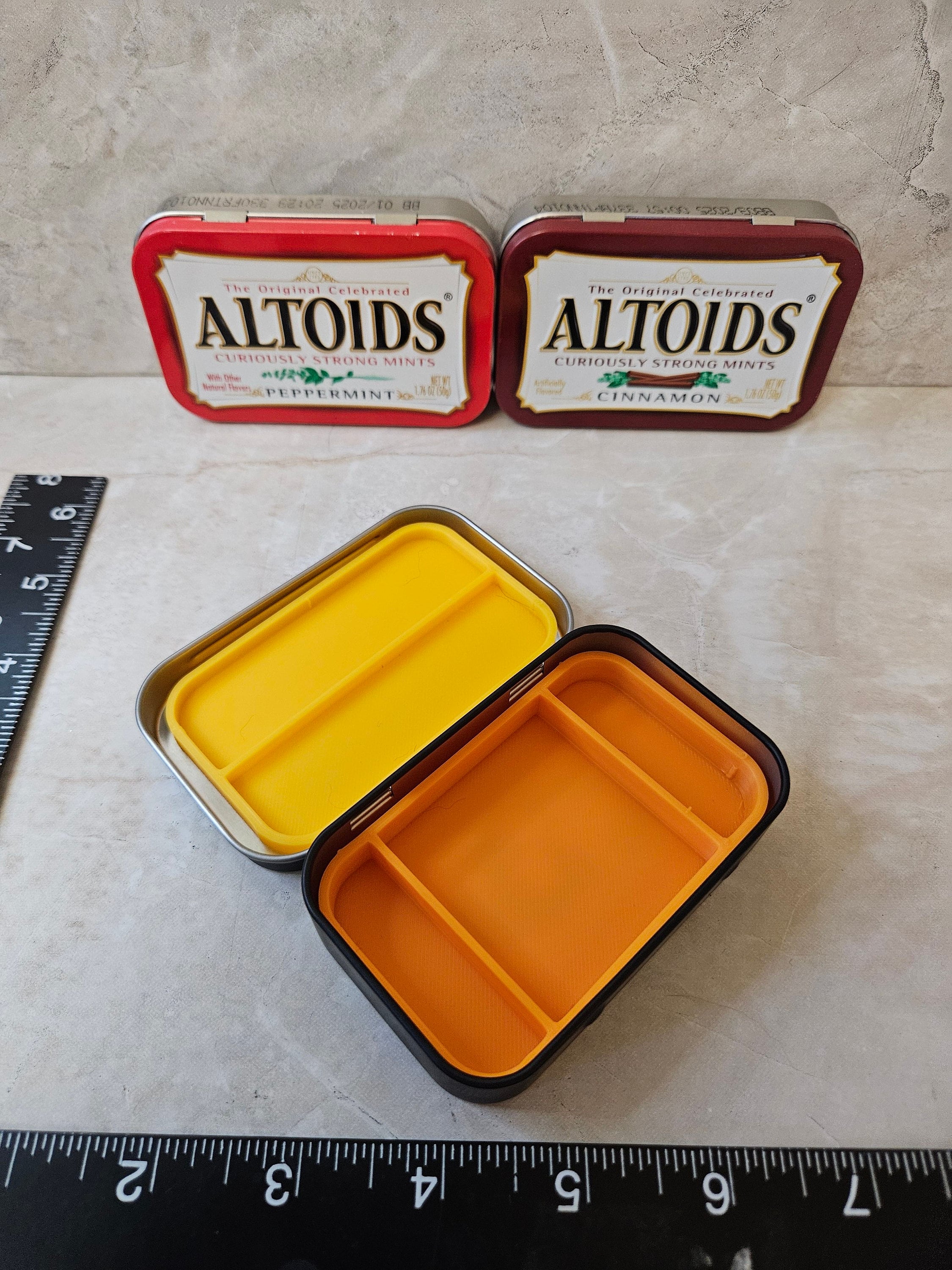 Altoids Sized Tin & Insert Organizer Set, Black Tin and 2 Trays, Art ...
