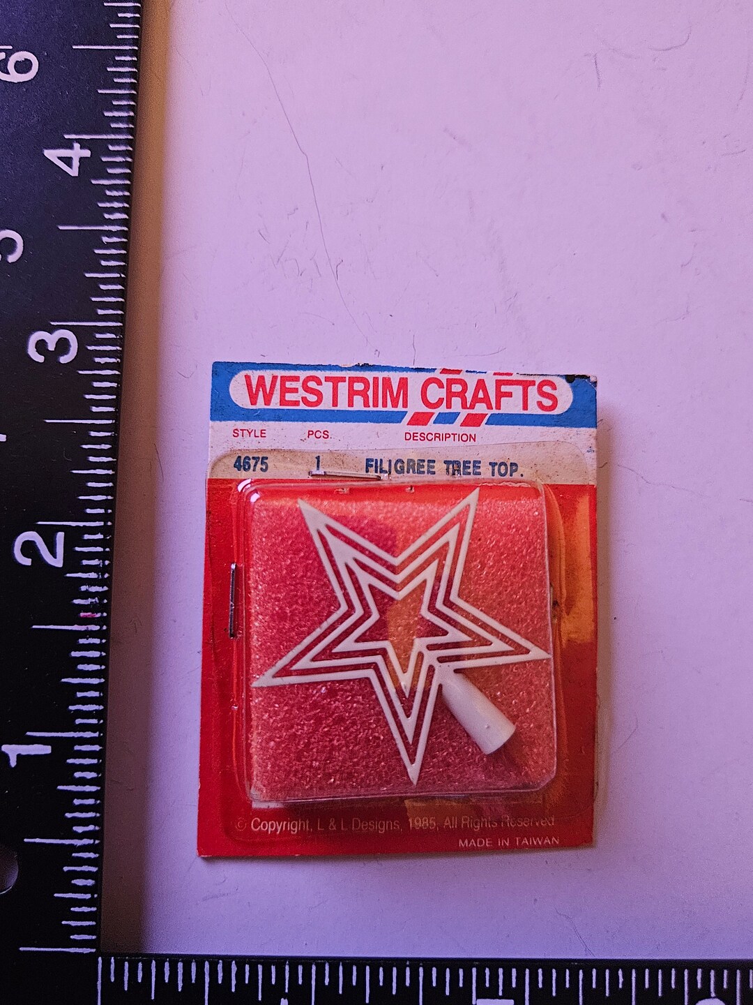Westrim Crafts Vintage Mini White Filigree Star Tree Topper, Sealed ...