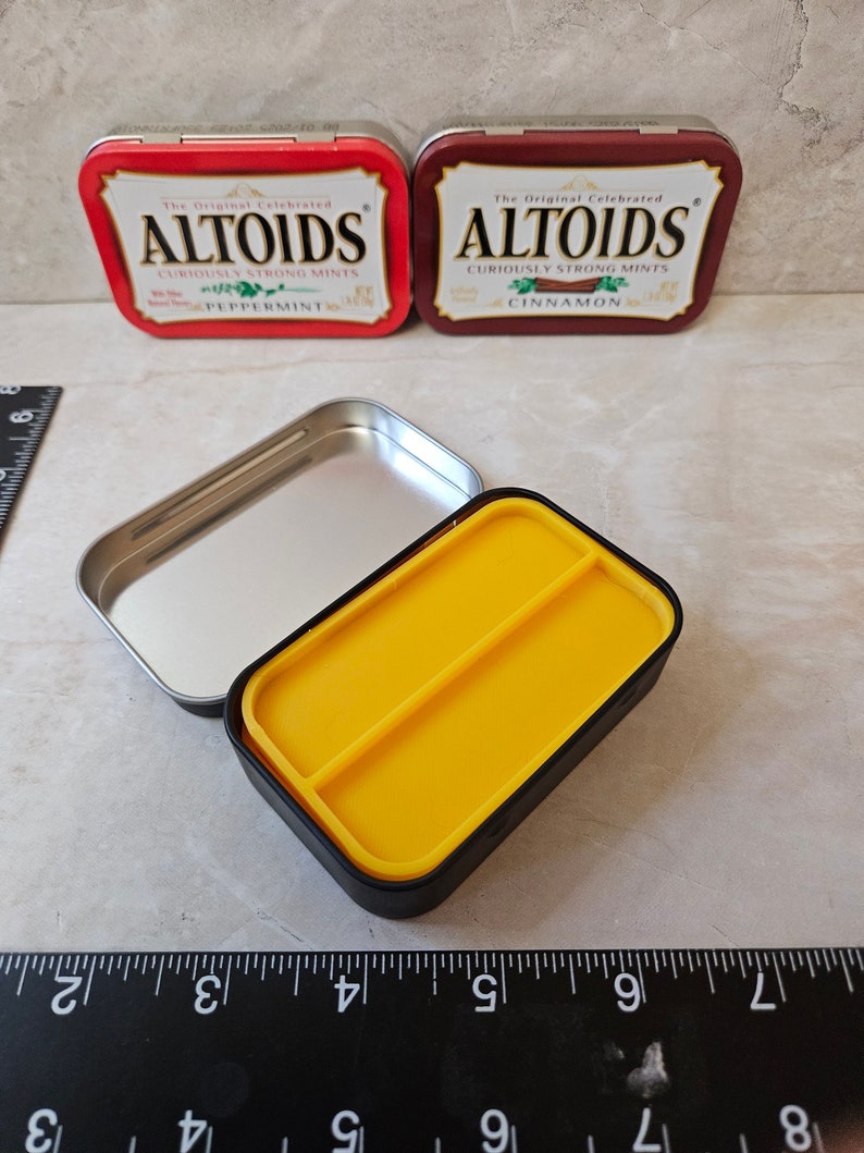 Altoids Sized Tin & Insert Organizer Set, Black Tin and 2 Trays, Art ...