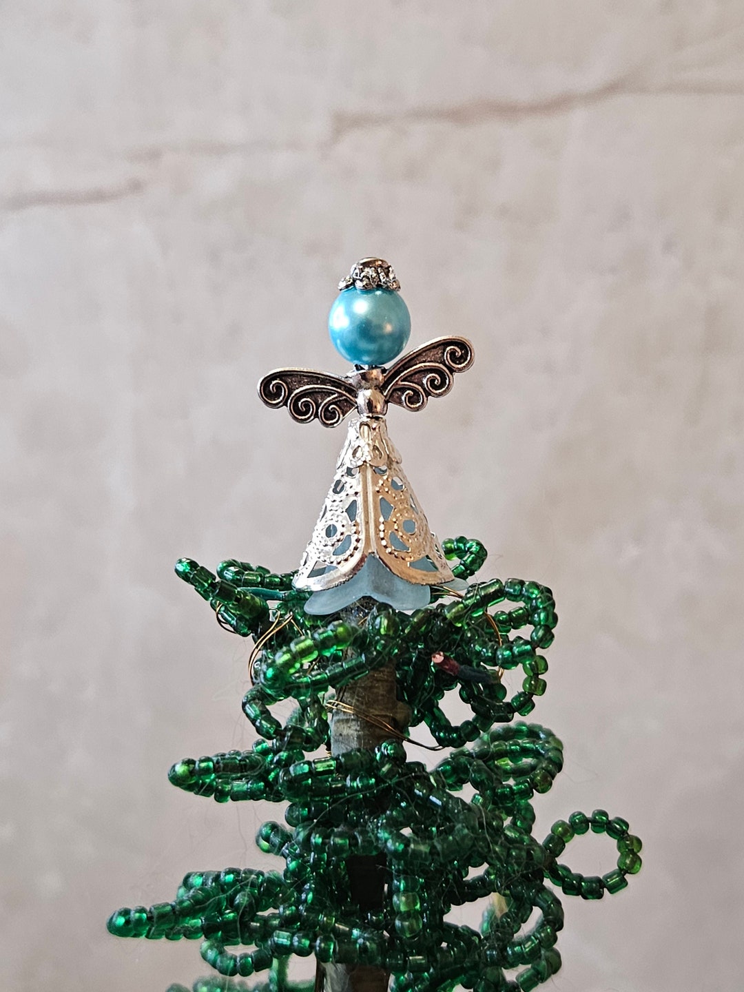 Miniature Angel Tree Topper for Westrim Beaded Miniature Christmas Tree ...
