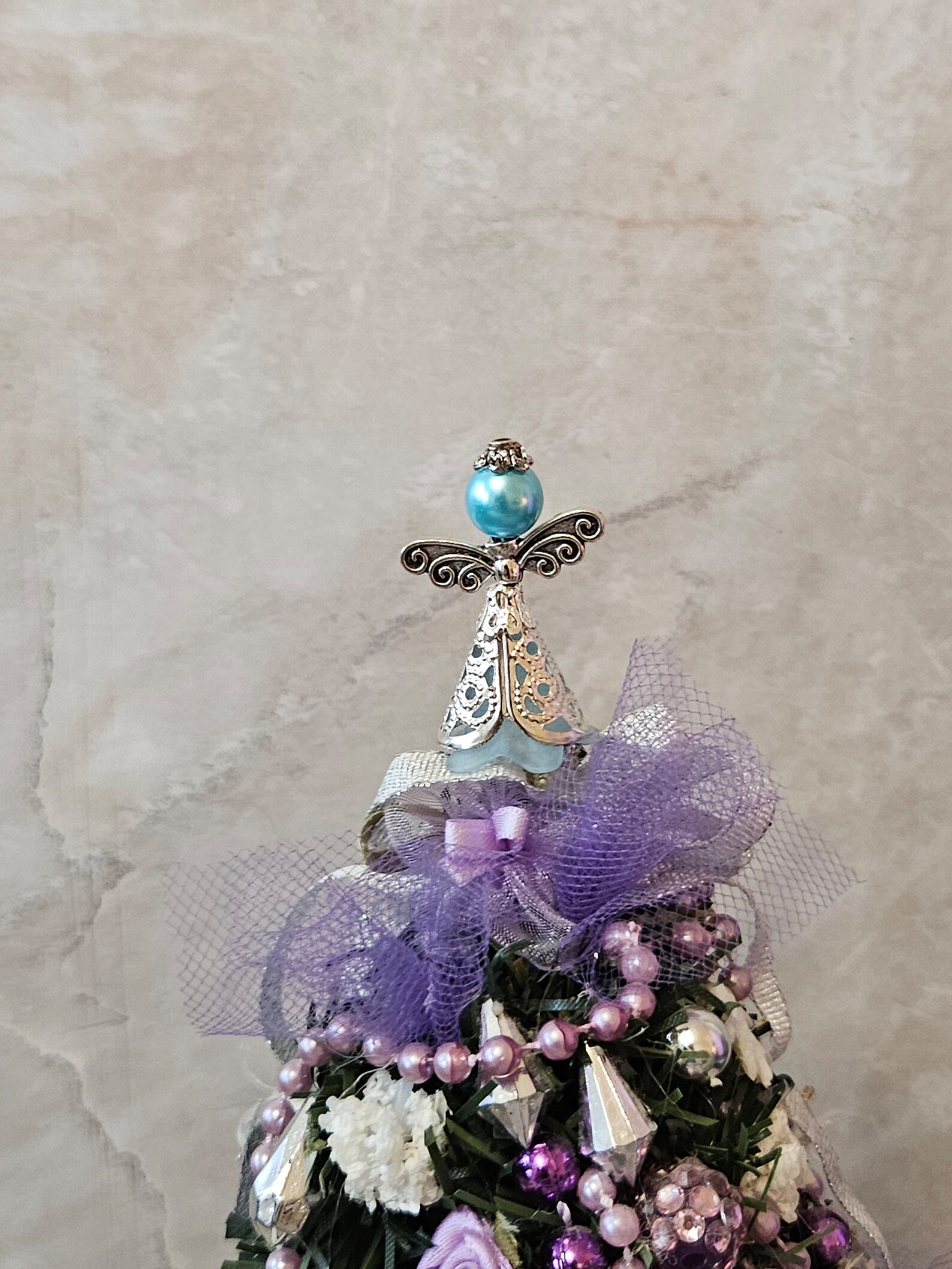 Miniature Angel Tree Topper for Westrim Beaded Miniature Christmas Tree ...
