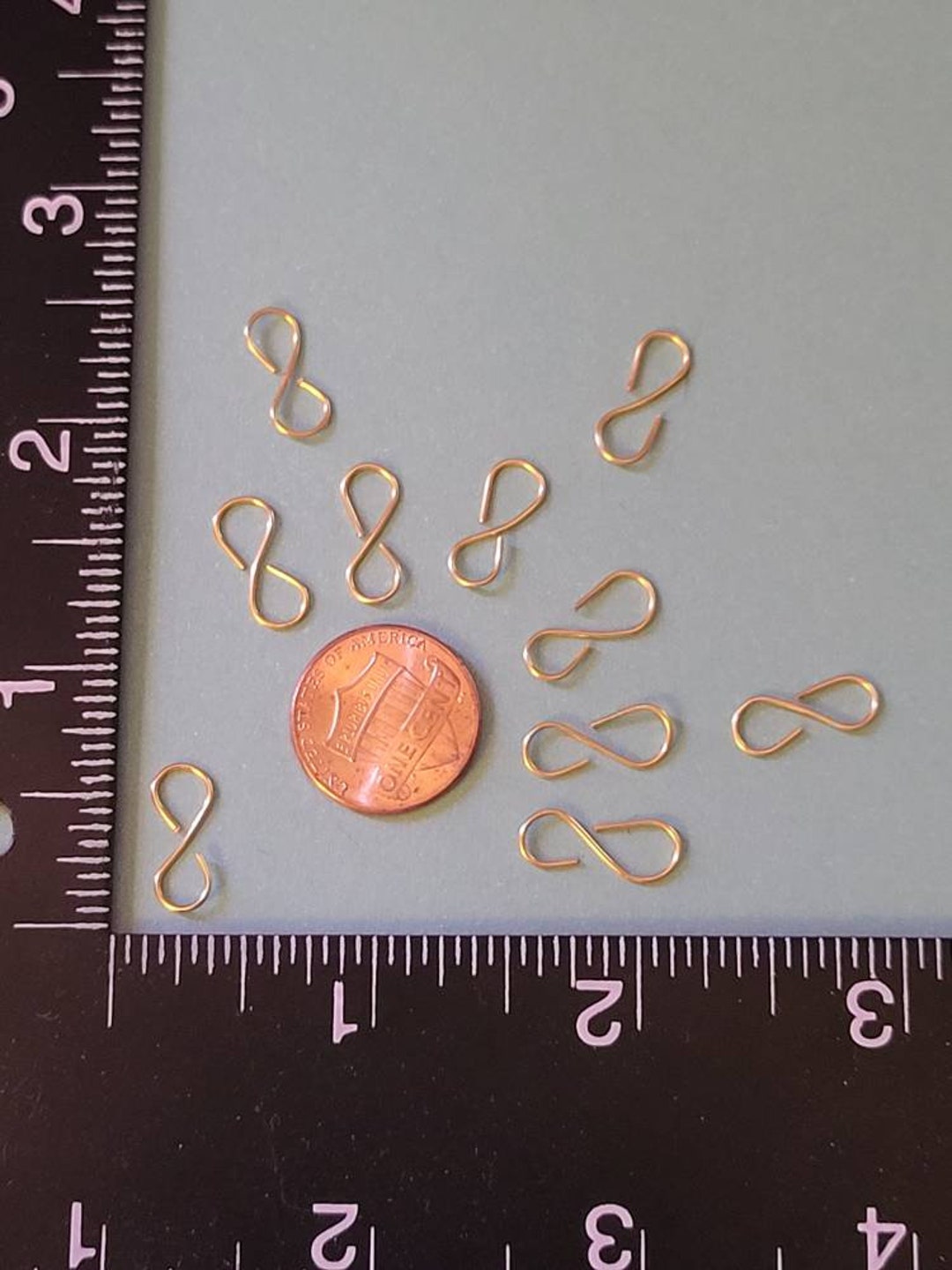 10 GOLD Mini Small Ornament Hangers Hooks for Miniature Christmas ...