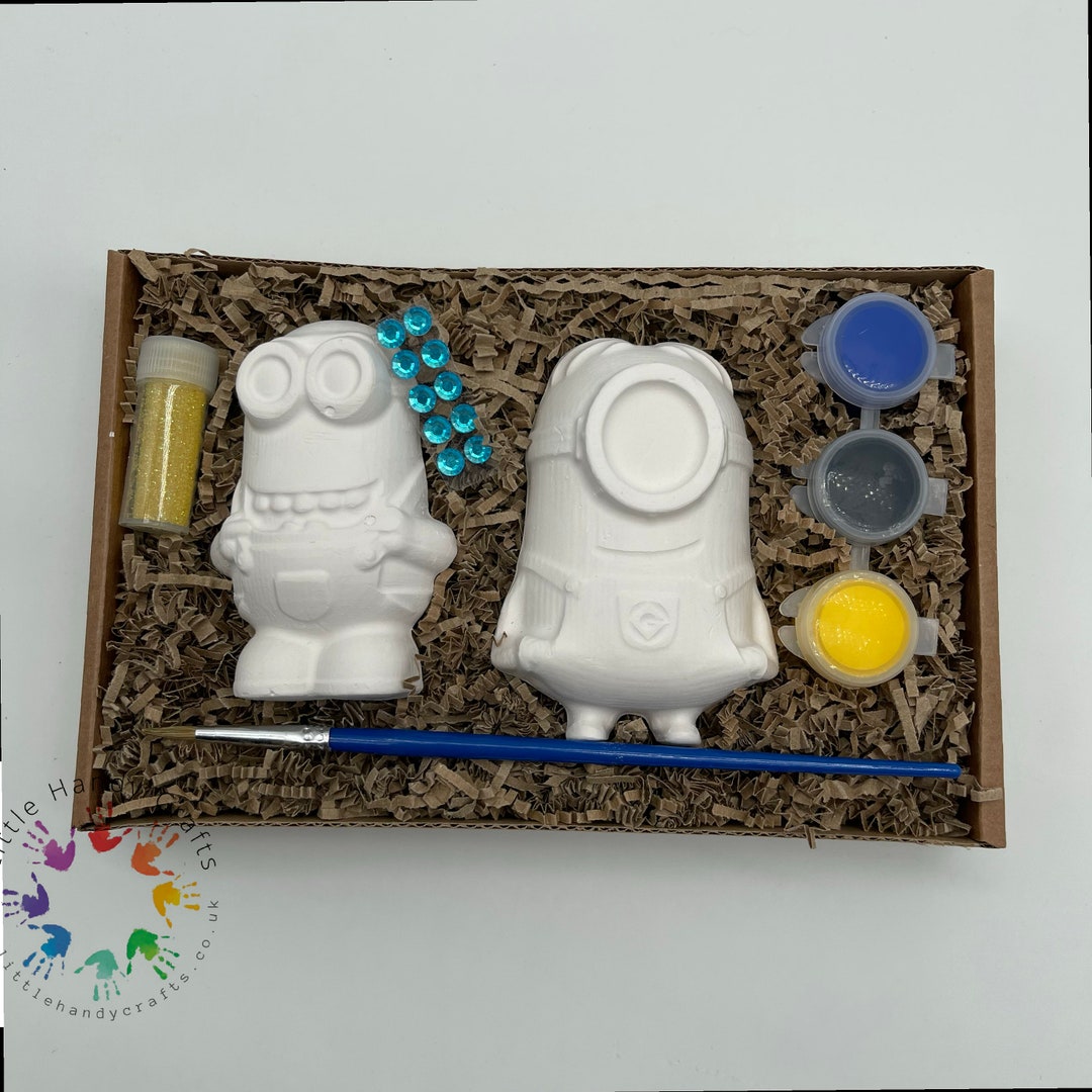 Minions Painting Craft Kit: Kids Plaster Figures, Acrylic Paints - Etsy UK