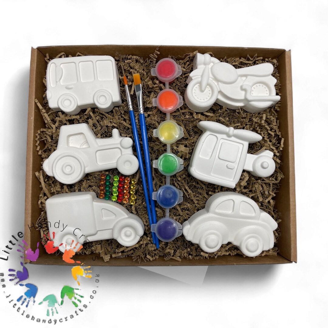 Paint Your Own Transport Vehicles Craft Kit: Handmade Plaster Shapes - Etsy