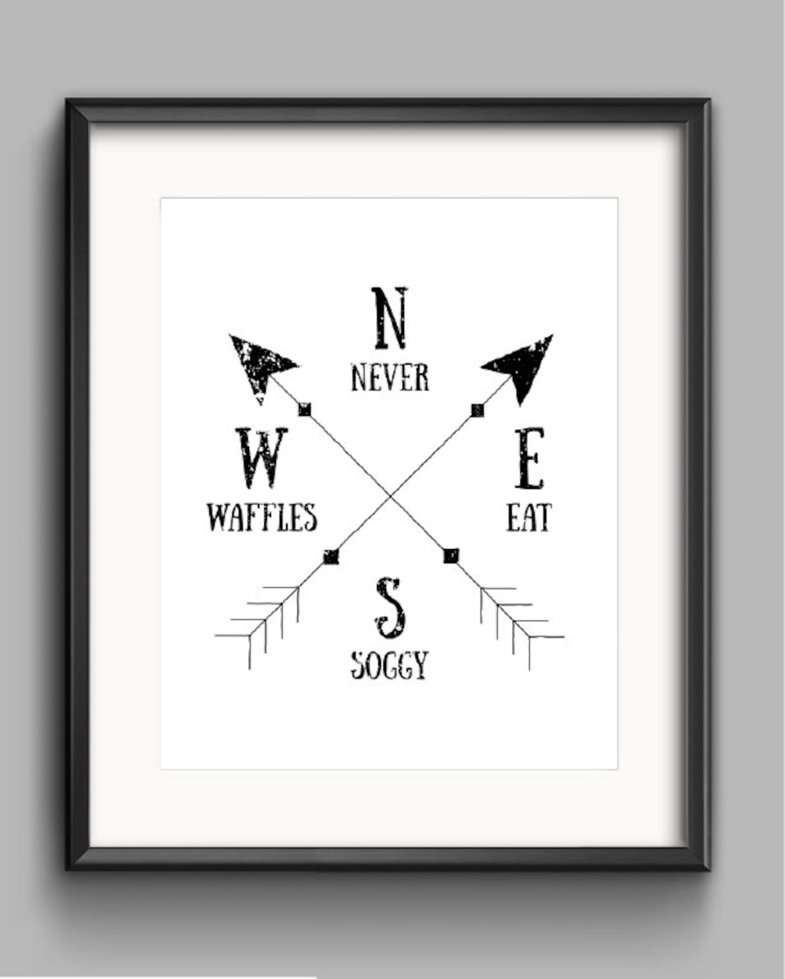Arrow Compass Printable - "never Eat Soggy Waffles" - Etsy