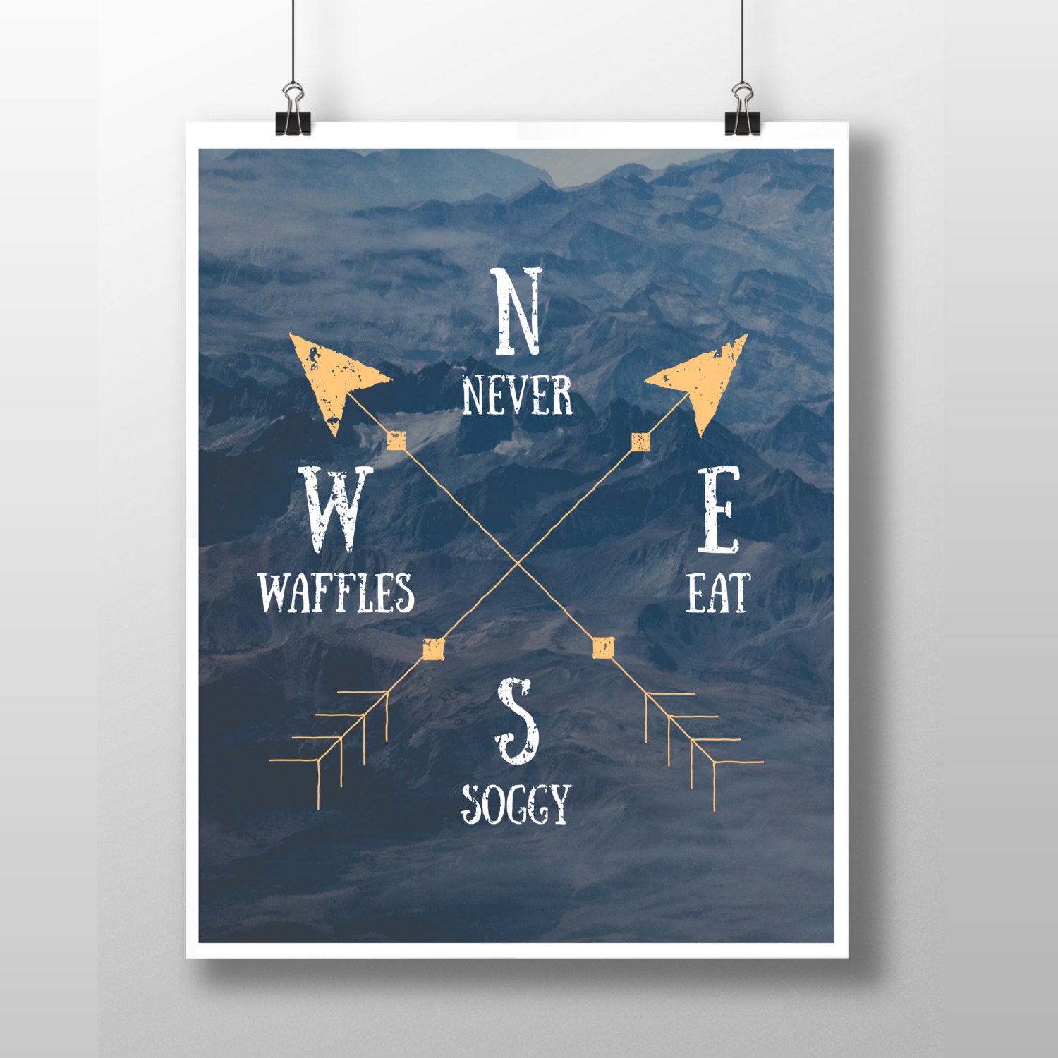 Arrow Compass Printable - "never Eat Soggy Waffles" - Etsy
