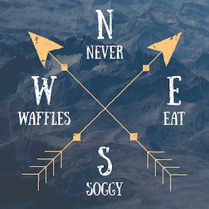 Arrow Compass Printable - "never Eat Soggy Waffles" - Etsy