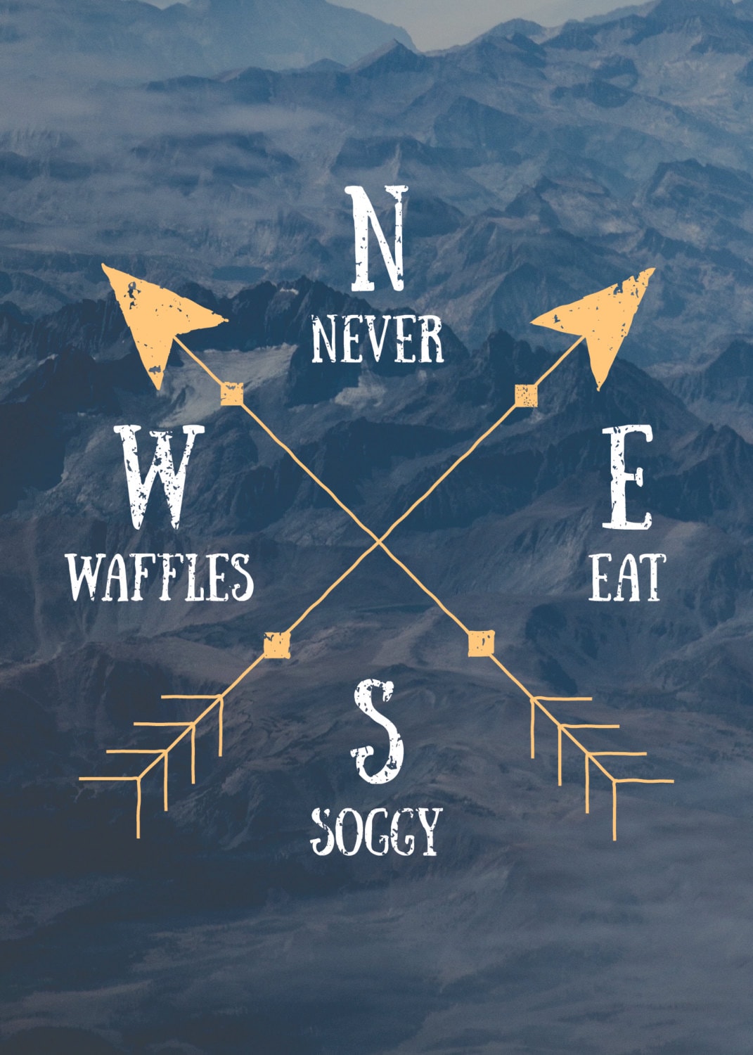 Arrow Compass Printable - "never Eat Soggy Waffles" - Etsy
