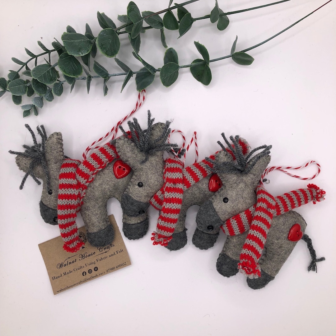 Lovely Traditional Christmas Hanging Donkey Decoration With a - Etsy