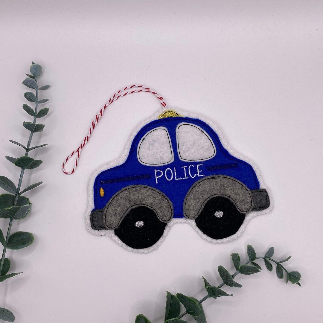 Personalised Handmade Felt Police Car, Tree Decoration/personalised ...