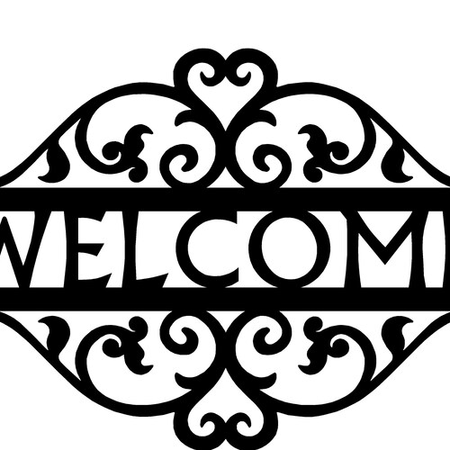Vine Scroll WELCOME Sign 2 Wall Mounted Metal Art Cut Out | Etsy