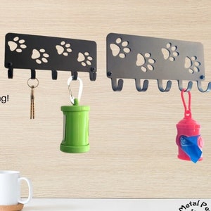 Walking Dog Paws Key Rack Hanger/ Leash Hooks - Metal - Made in the USA ...