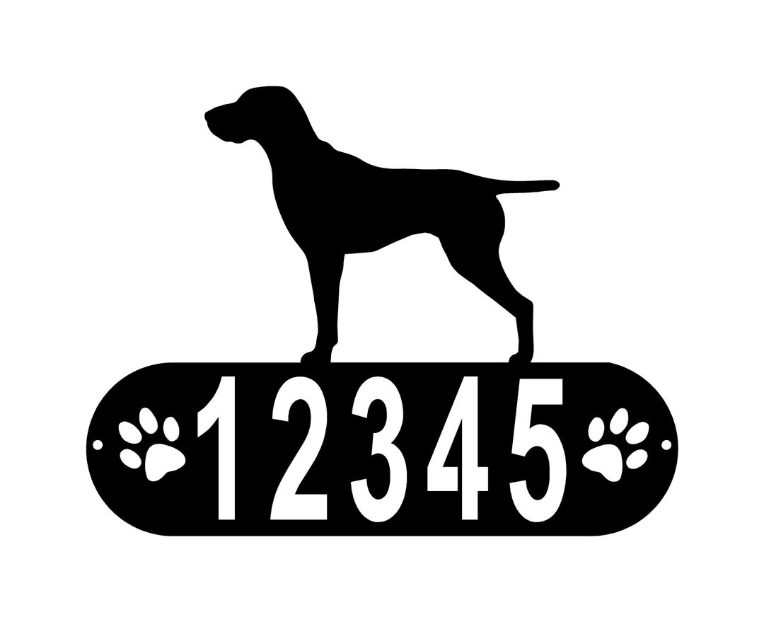 German Shorthair Pointer Dog Paws Address House Number Sign - Made in ...