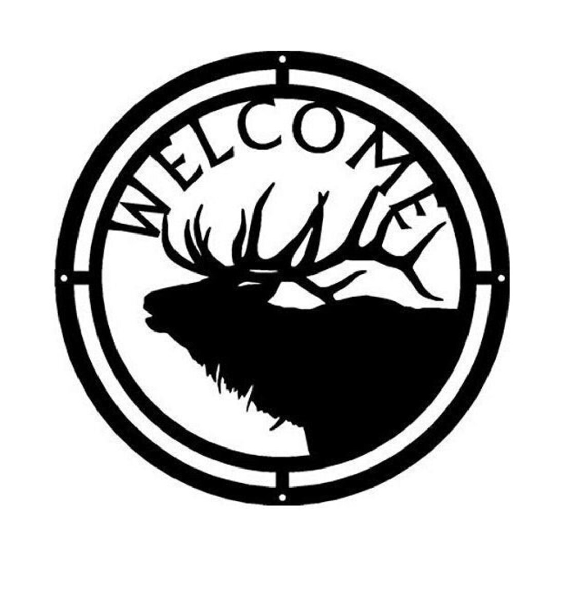 ELK Welcome Sign Metal 12 Inches Round Made USA | Etsy