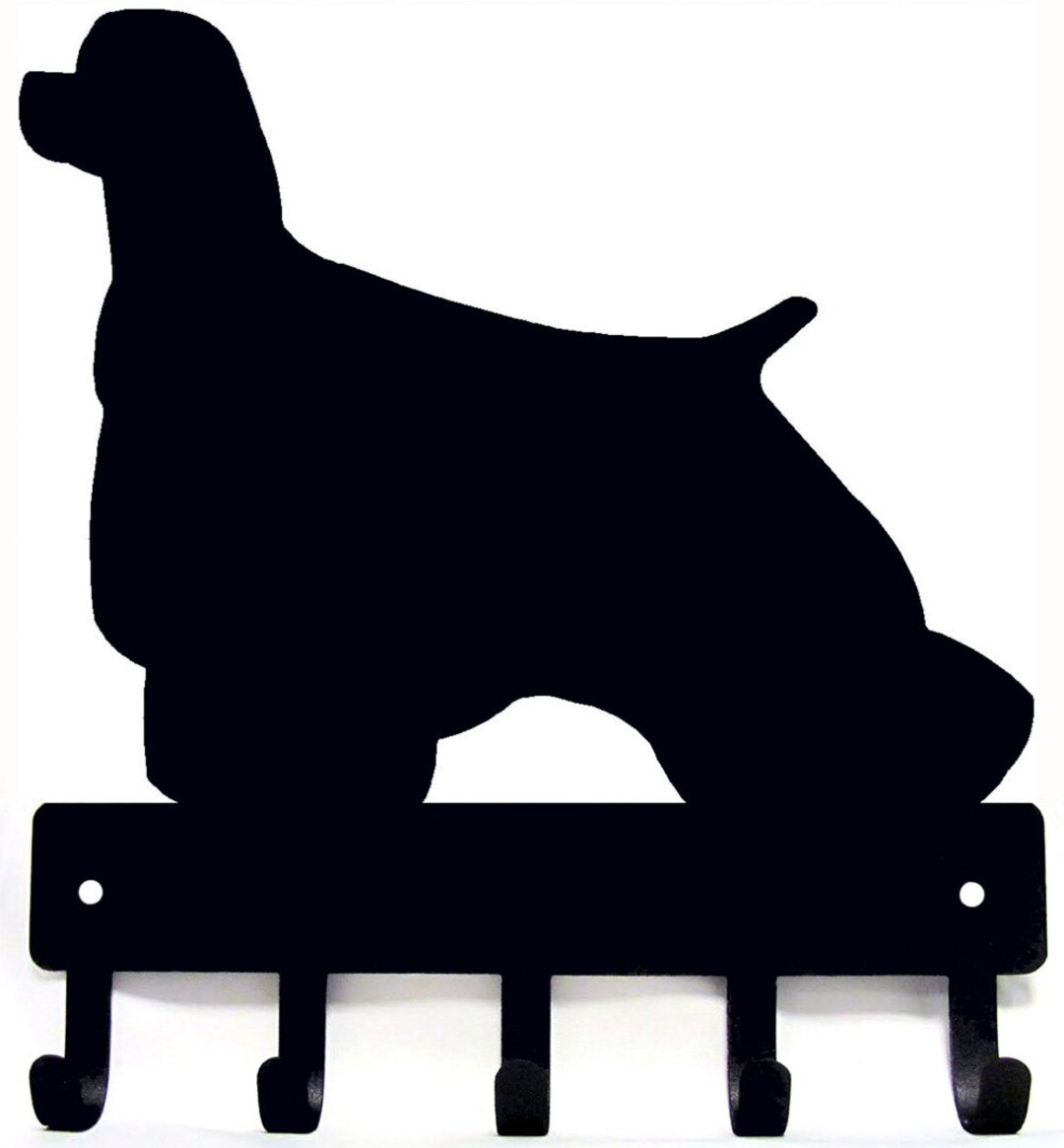 Cocker Spaniel Dog Leash Hanger: Metal Key Rack, Made in USA, 9-inch ...