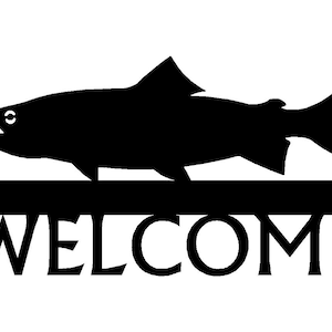 Salmon Fish - Fishing Welcome Sign - Metal -12 Inches Wide - Made in ...