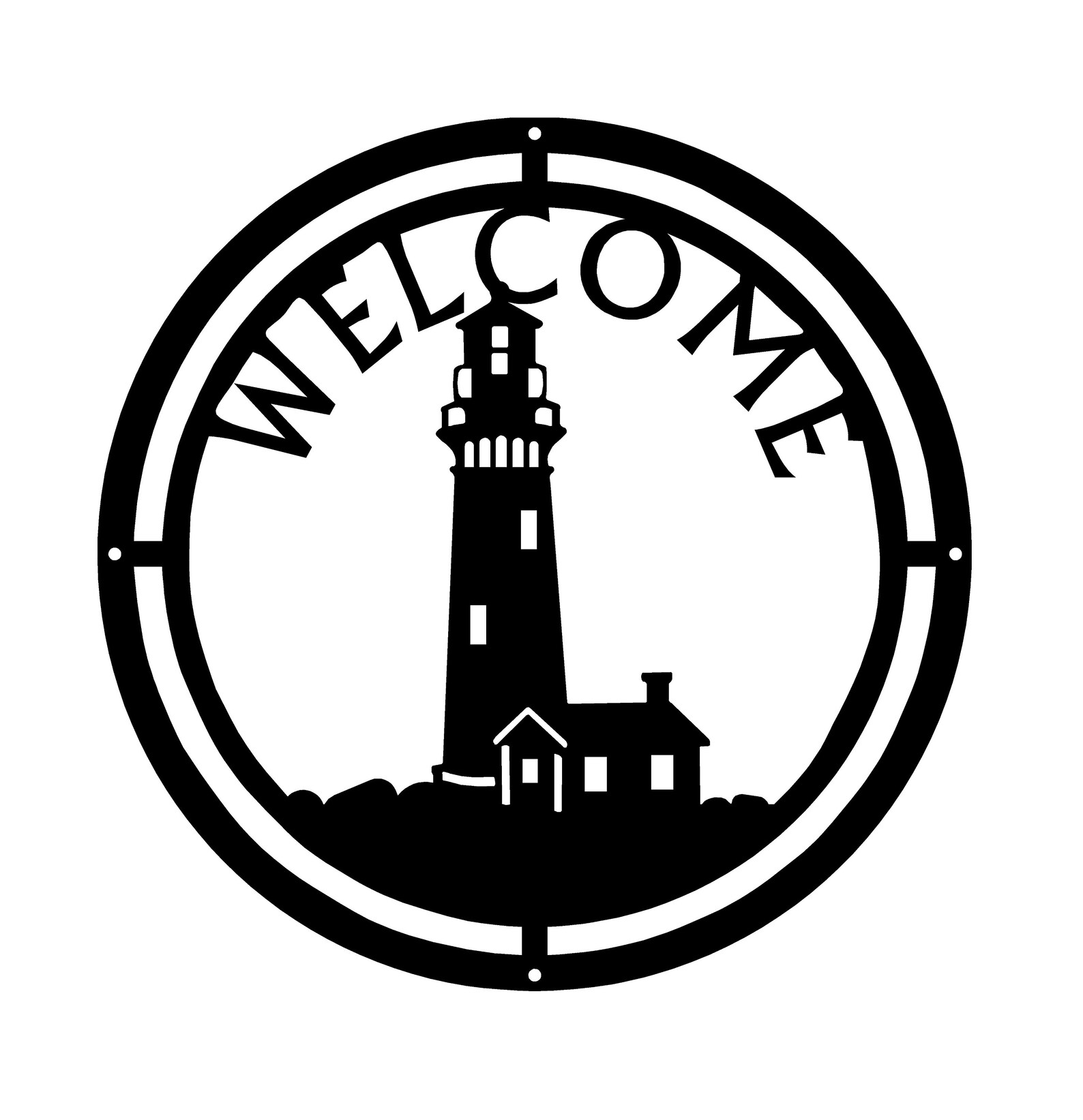 Lighthouse Welcome Sign Metal 12 Inches Round Made USA - Etsy