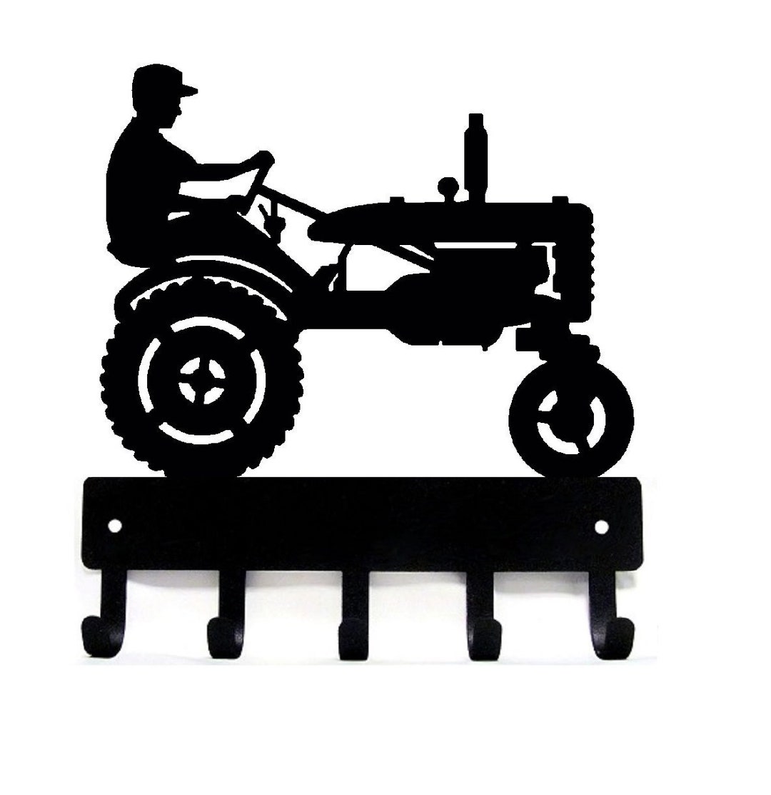 Tractor and Farmer (sm) Key Rack Hanger - Storage Hooks - Metal - 6 ...
