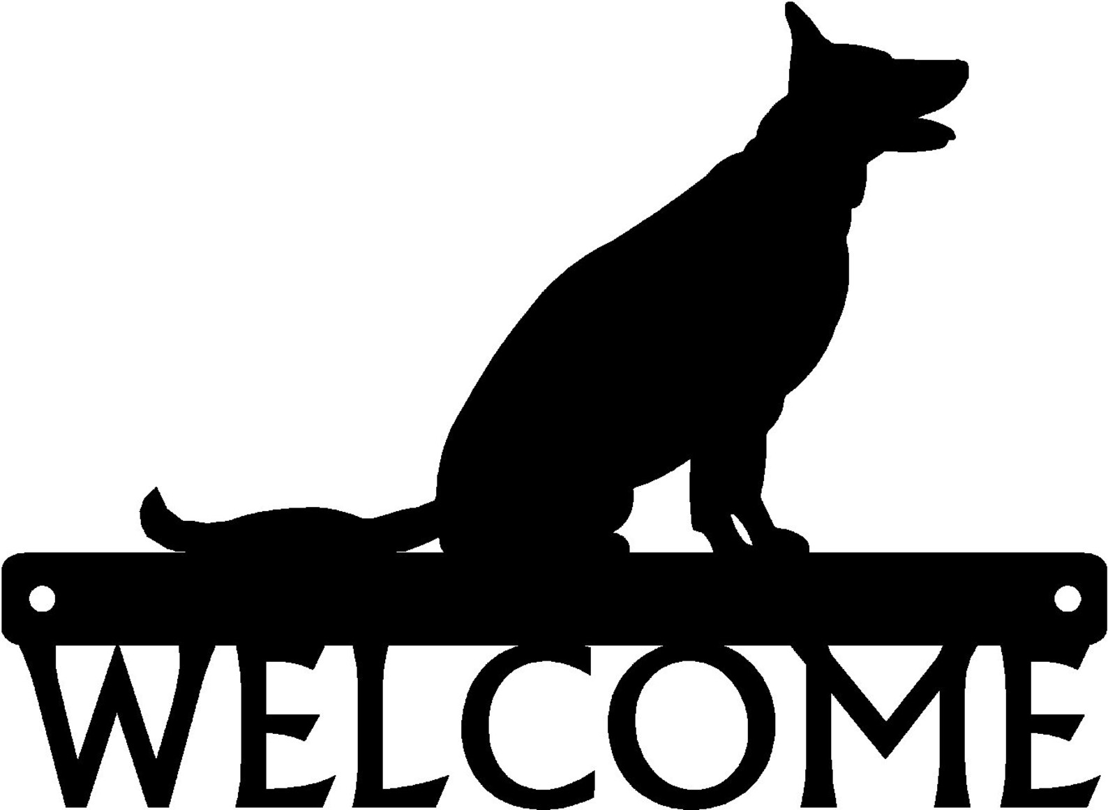German Shepherd Sitting Welcome Sign - Metal -12 Inches Wide - Etsy