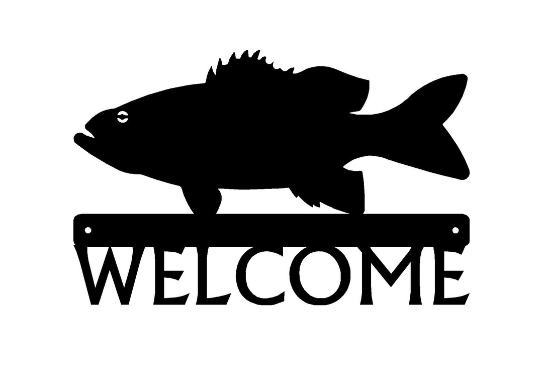 BASS Fish - Fishing Welcome Sign - Metal -12 Inches Wide - Etsy