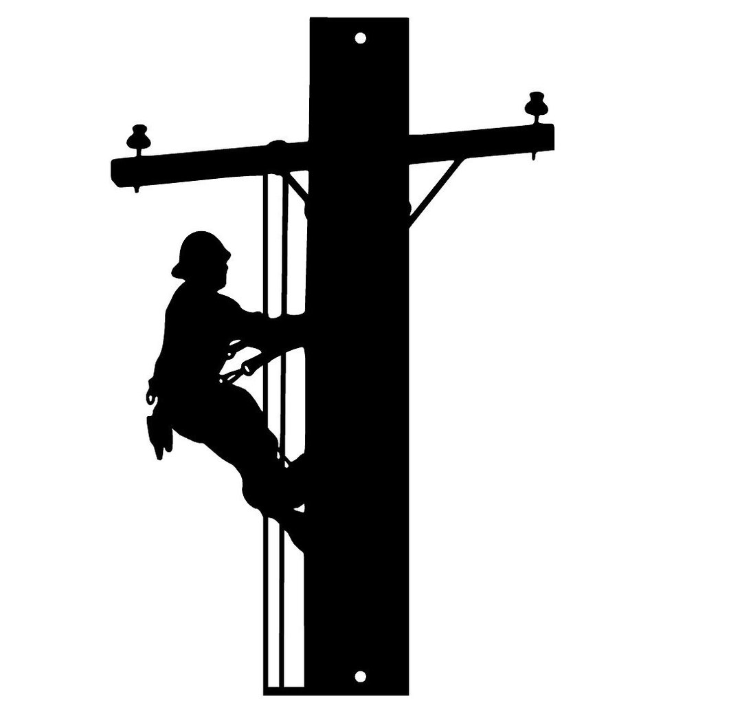 Lineman Pole Art - Metal Wall Art Sign 12 X 8.6 Inches - Made in the ...