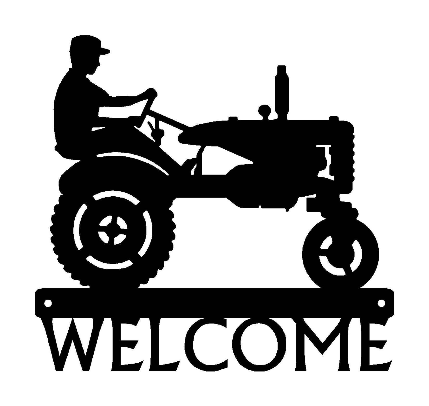 Tractor and Farmer Country Welcome Sign Metal 12 Inches - Etsy