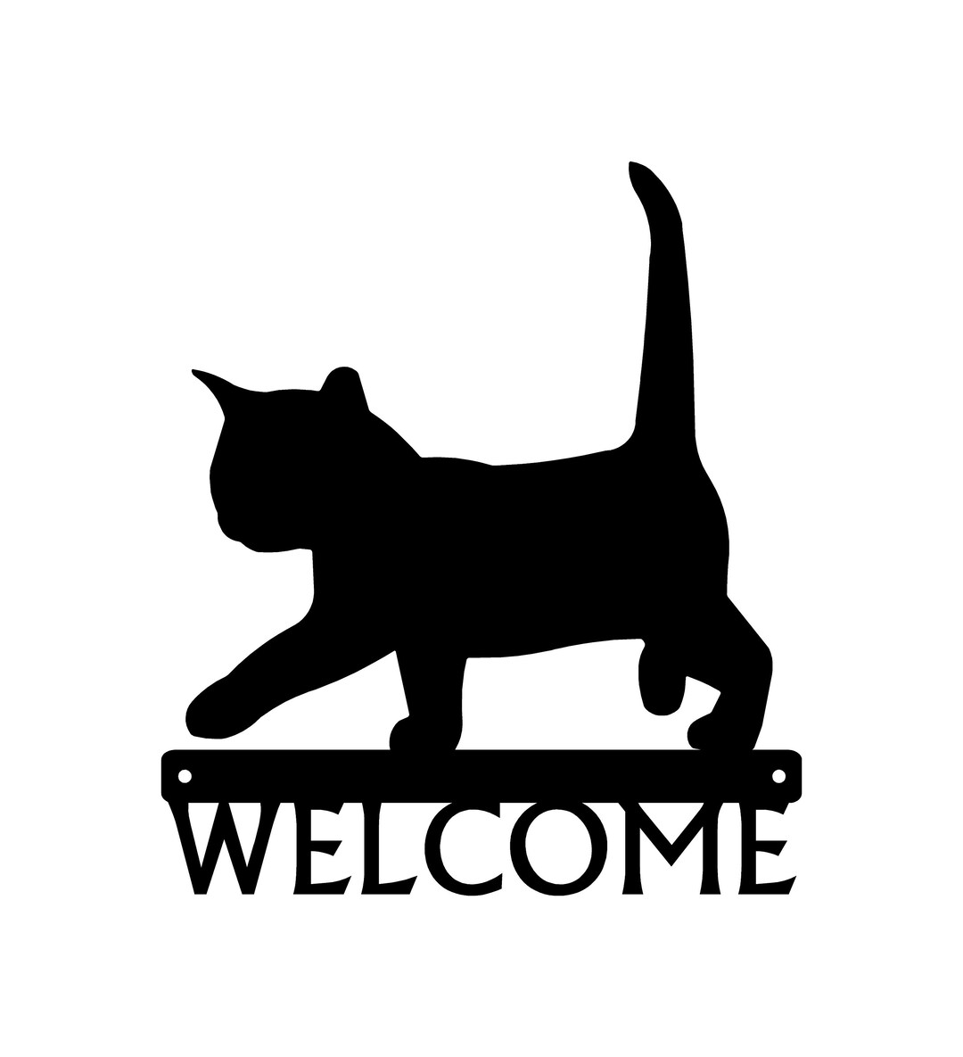 Cat Kitten #2 Welcome Sign - Metal -12 Inches Wide - Made in USA - Etsy