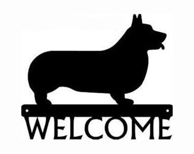 Corgi Dog Welcome Sign Metal 12 Inches Wide Made in the | Etsy