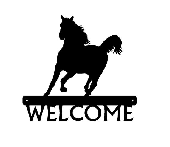 Horse Welcome Sign Metal 12 inches wide | Etsy